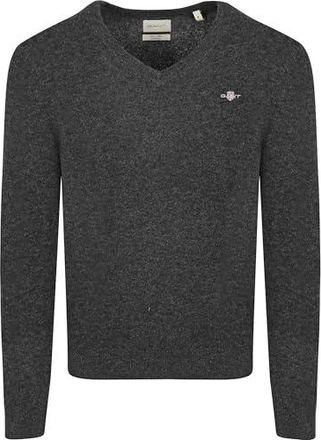 GANT Laine dagneau Extra Fine avec col en V Sweater, Mélange de Bleu Marine foncé, XXXL Hommes