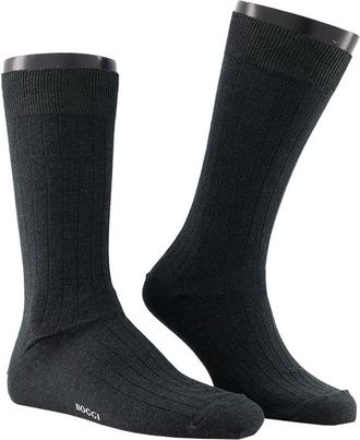 Boggi Milano Herren Socken gr&uuml;n Baumwolle unifarben
