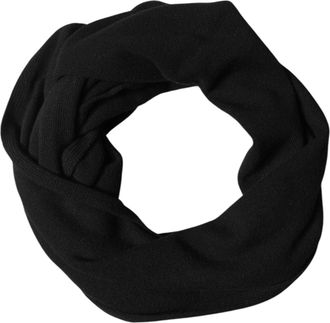 Dolce & Gabbana Black Wool Knit Neck Wrap Shawl Men Scarf