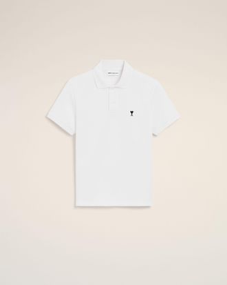 Ami Polo Blanc Manches Courtes Ami De Coeur en Coton Blanc - XXXL - Homme