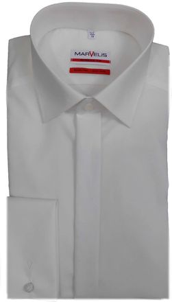 Marvelis Herren Businesshemd Non-Iron Modern Fit, Langarm, Kent-Kragen, Uni Popeline, 100% Baumwolle, Hellbeige 20, 42