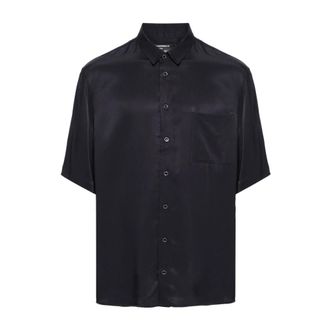 Patrizia Pepe Kurzarm Hemd mit Struktur - - Shirts - Herren - Blau - XL