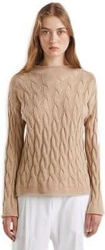 Benetton Maillot de Corps M/L 1335d2467 Sweater Femme, Beige 994, XS