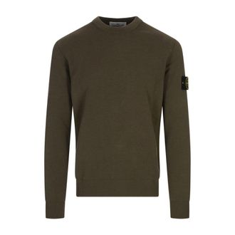 Stone Island Gr&uuml;ner Wollmischung Stylischer Pullover - - Knitwear - Herren - Gr&uuml;n - 2XL