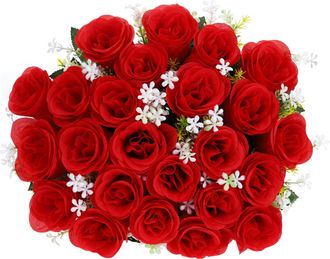 Garneck Realistischer Seidenblumenstrauß Künstliche Seide Rose Für Hochzeitsdekoration