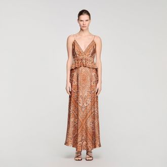 Sandro Robe longue &agrave; imprim&eacute; bandana