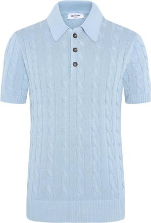 Gran Sasso Softes Strick-Poloshirt mit Zopfstrickmuster in