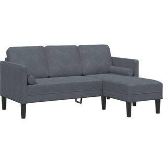 vidaXL Sofa Set Dunkelgrau 173 x 131 x 67 cm Samt Vidaxl