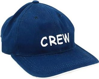 NKlaus Casquette Crew Bleu Marine, Coton Blanc Brodé - Bonnet nautique Rétro 16066, bleu marine, XXS-4XL
