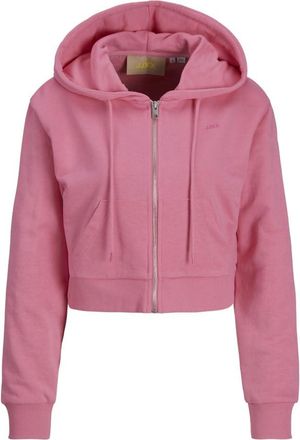 Jack & Jones Damen JXALFA REG LS Every Zip Hood SWT SN Sweatshirt-Jacke, Morning Glory/Print:Carmine Rose Logo, 46
