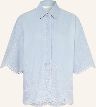 Zimmermann Blusenshirt Daylight In Jeansoptik Mit Lochspitze blau