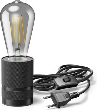 LEDs Com Tischlampe LITO, Schalter, schwarz, inkl. LED Lampe 240lm, extra-warmweiß