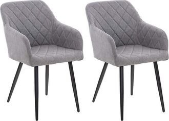 Clp Ensemble de 2 chaises de restauration gris timides, tissu