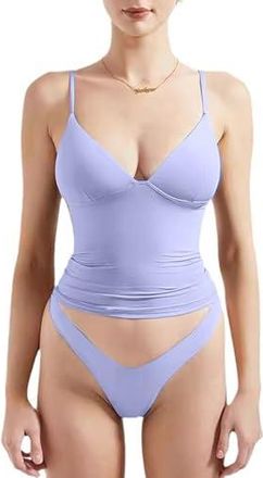 Generic D&eacute;bardeurs ajust&eacute;s 2025 pour femme avec col en V, sans manches, camisole &agrave; bretelles spaghetti, d&eacute;bardeur tendance printemps Y2K, coupe ajust&eacute;e, carac