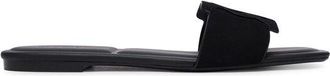 Calvin Klein Pantoletten Square Flat Sndl Embl Suede HW0HW03055 Schwarz