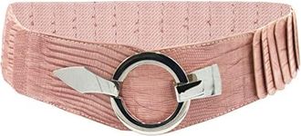 Glamexx24 Ceinture élastique pour Femmes, Vintage Ceinture de 6 cm de Large avec Anneau Argenté, pour Corset Robes Manteaux, Taillenweite 75cm-110cm