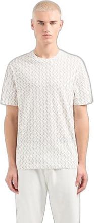 A|X Armani Exchange T-Shirt Graphique imprim&eacute; AX All Over pour Homme, Blanc imprim&eacute;, Taille XL