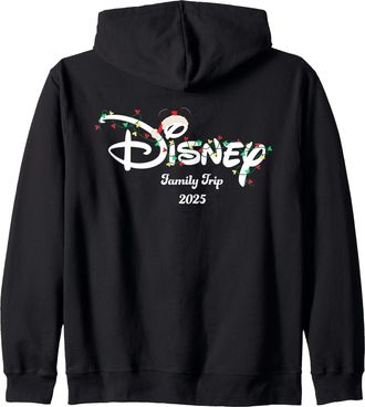 Disney Mickey Christmas Lights Family Trip 2025 Script Logo Kapuzenjacke