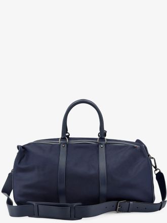 Kiton Mens Nylon Travel Bag With Leather Inserts Blue Luggage & Holdalls