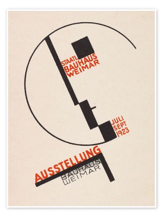 Posterlounge Ausstellung Bauhaus Weimar, Postkarte, 1923 Poster 30 x 40 cm Beige Wandbilder Wanddeko