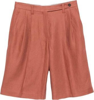 Brunello Cucinelli Femme, Shorts, Orange, Taille: 38 FR Shorts Pliss&eacute;s