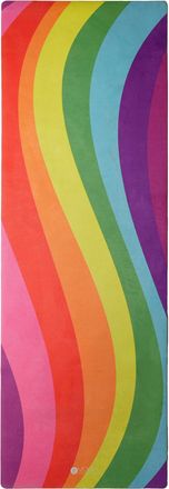 Yoga Design Lab Combo Yogamatte | rutschfest, Matte/Handtuch, Guter Halt bei viel Schwei&szlig;, Naturkautschuk | mit Tragegurt (Rainbow, 3.5mm)