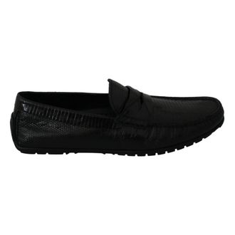 Dolce & Gabbana Exquisite Loafers aus schwarzem Eidechsenleder - - Shoes - Herren - Schwarzk - 39 EU