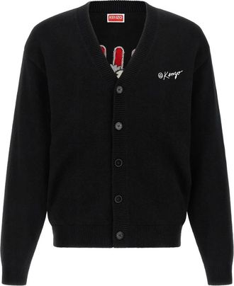 Kenzo Homme, Pulls, Noir, Taille: M Wild Tiger Cardigan