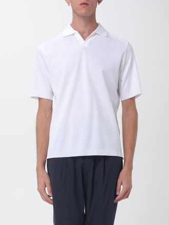 Herno Polo &agrave; manches courtes en coton avec col classique et encolure en V