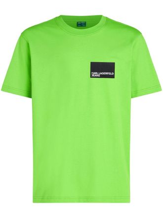 Karl Lagerfeld T-Shirt aus Bio-Baumwolle mit Logo-Print - Gr&uuml;n