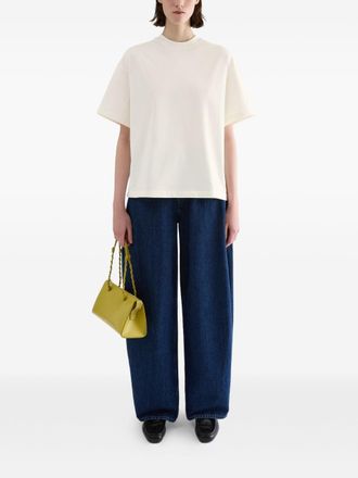 Jil Sander Logo-Embroidered Cotton T-Shirt - Cream