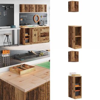 vidaXL Vidaxl - Garagenschränke 2 Stk. Altholz-Optik Holzwerkstoff