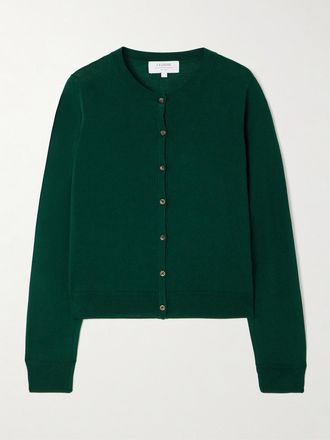 La Ligne Cardigan En Soie, Laine Et Cachemire M&eacute;lang&eacute;s Ben - Vert