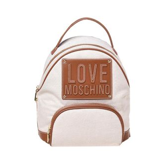 Love Moschino Femme, Sacs, Beige, Taille: ONE Size Sac &agrave; dos en toile