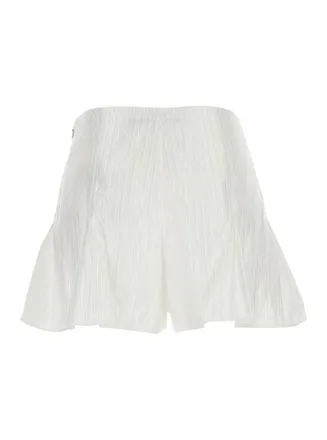 Rotate Womens Shorts White Viscose-Cotton Viscose Cotton
