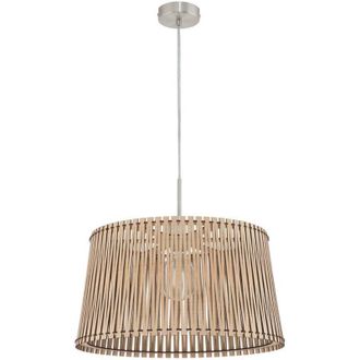 Eglo Lampe &agrave; suspension bois d&eacute;rable Sendero 1X40W H: 110 &Oslash; 45cm