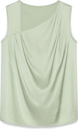 Fiorella Rubino Femme, Tops, Vert, Taille: 46 FR Blouse en satin stretch avec drap&eacute; asym&eacute;trique