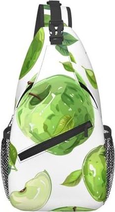 Generic Sacoche Port&eacute; &eacute;paule Motif de fruits Pommes vertes Mode Sling Sac &agrave; Bandouli&egrave;re Polyester Cross Body pour Randonn&eacute;e Femme Voyage