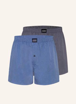 Jockey 2er-Pack Web-Boxershorts Everyday Striped blau