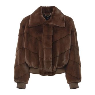 Guess Femme, Vestes, Brun, Taille: 42 FR Veste Maya en fausse fourrure