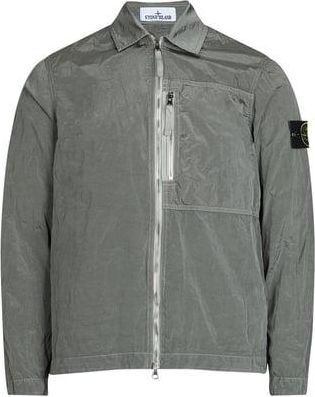 Stone Island Surchemise droite zipp&eacute;e en tissu technique