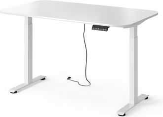 Vicco h&ouml;henverstellbarer elektrischer Schreibtisch Elevate, Wei&szlig;, 140 x 80 cm, 2 Motoren, 100 kg Tragkraft