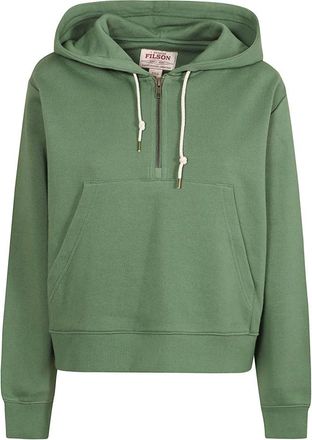 Filson Femme, Sweatshirts et sweats &agrave; capuche, Vert, Taille: 38 FR French Terry Half-Zip Sweat &agrave; capuche