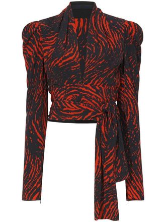 Proenza Schouler blouse cache-coeur à imprimé géométrique - Marron