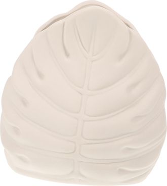 Artibetter Keramikvase Rundes Blattform Kleine Blumenvase Modern Schlicht für Trockenblumen und Frische Blumen Tischdekoration Wohnzimmer Schlafzimmer Deko aus H