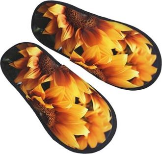 Generic Pantoufles De Voyage Papier Peint Tournesol Chaud Pantoufles DH&ocirc;tel Lavables Maison Slippers Pour Int&eacute;rieur Camping Automne M
