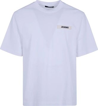 Jacquemus Homme, Tops, Blanc, Taille: L Le T-Shirt Gros Grain