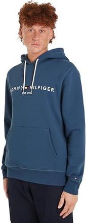 Tommy Hilfiger Sweat à Capuche Logo Tommy avec Capuche, Bleu (Aegean Sea), XXL