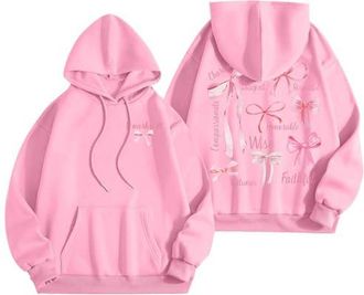 Generic Sweats &agrave; capuche pour femmes, sweats &agrave; capuche &agrave; manches longues, rose, XXL