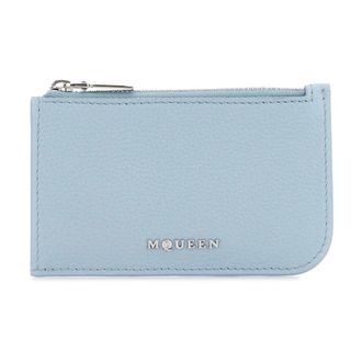 Alexander McQueen Hellblaue Lederkartenhalter Brieftasche - - Accessories - Herren - Blau - ONE SIZE